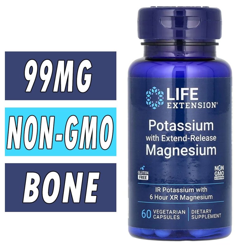 Potassium with Extend Release Magnesium | Life Extension | Bone Health