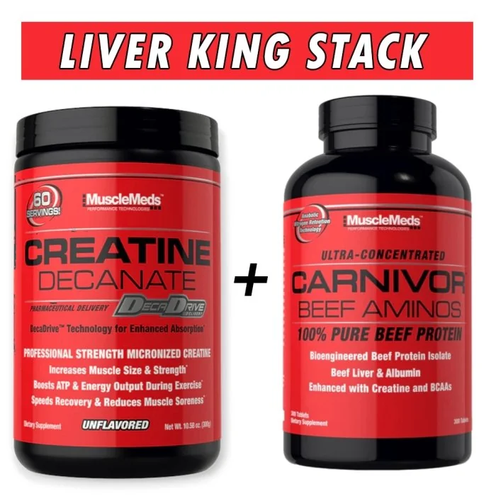 Liver King Stack | MuscleMeds | Carnivor Beef Aminos + Creatine