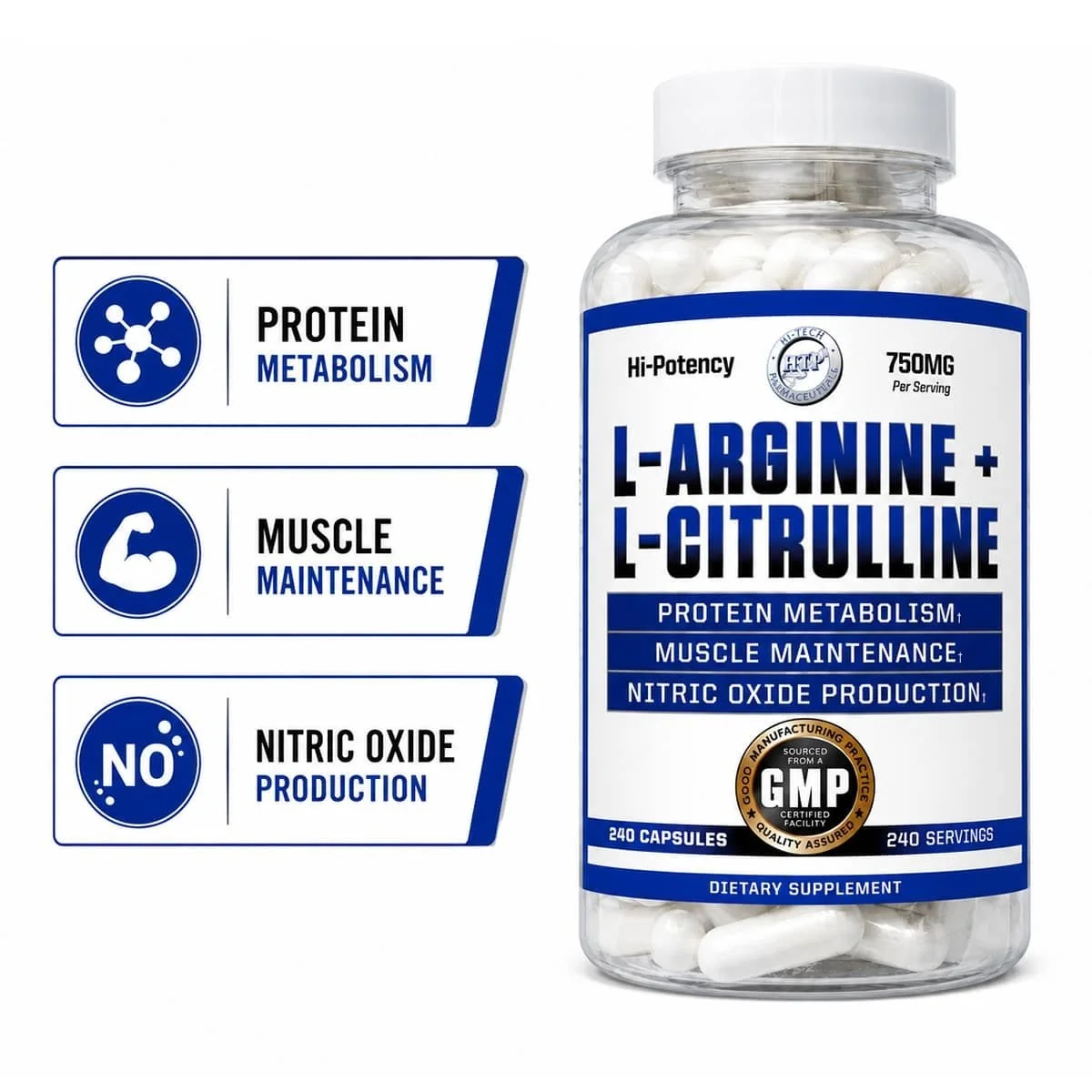 L-Arginine + L-Citrulline | Hi-Tech Pharmaceuticals | Same Day Shipping