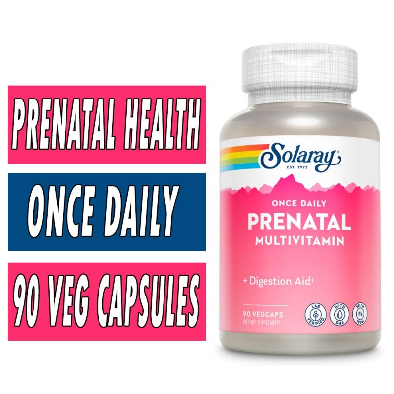 Once Daily Prenatal Multivitamin | Solaray | 90 Veg Caps