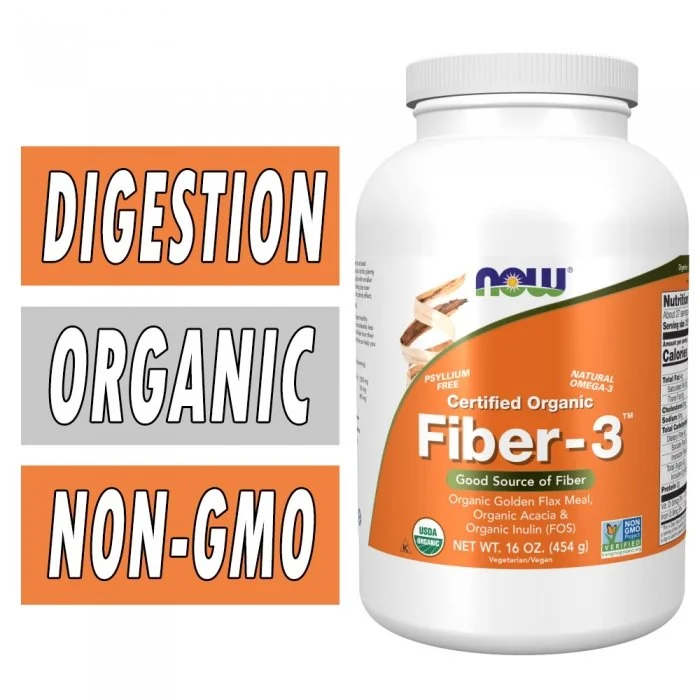 Fiber-3 Organic | NOW Foods | Digestive Health